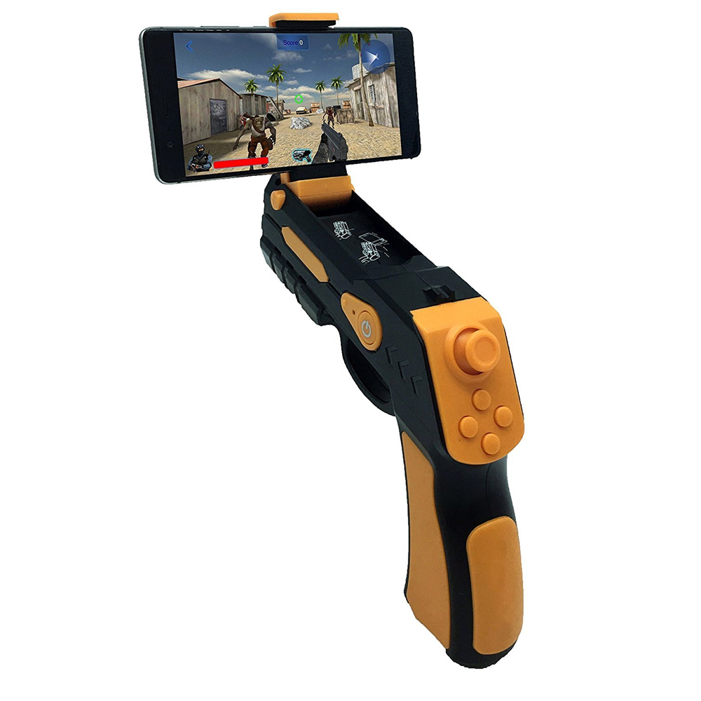 Augmented reality gun blaster zwart/oranje - voor IOS/Android